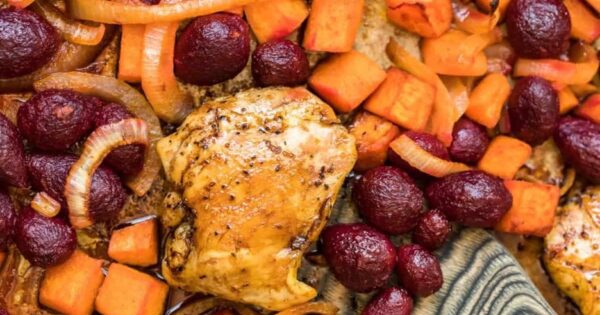 Sheet Pan Balsamic Chicken & Beets - Aunt Nellie's